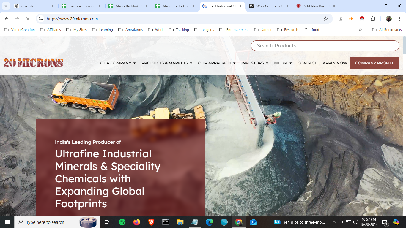 20 Microns Website design & Development Case Study - Megh Technologies ...